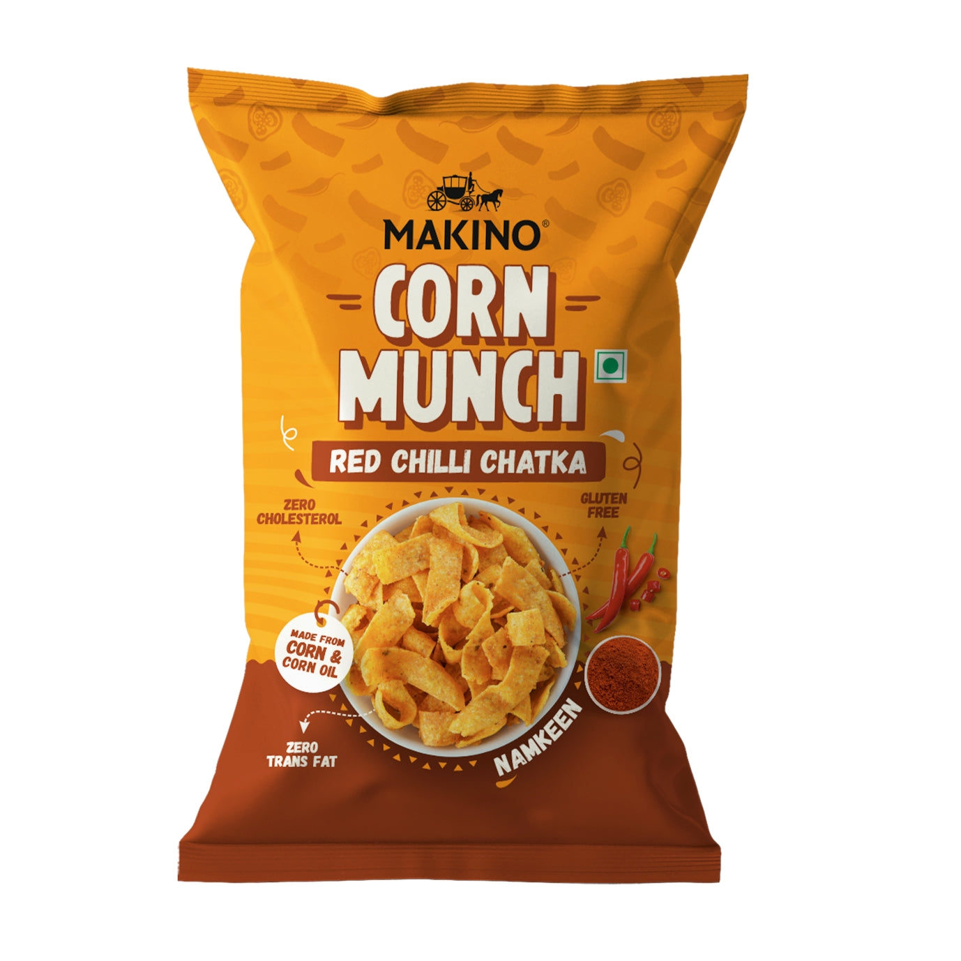 Makino Corn Munch (Red Chilli Chatka)(Each 150 gm)(Pack of 7) – Makino ...