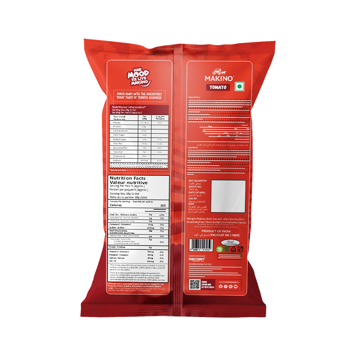 Makino Corn Munch Tomato (Each 150gm) (Pack of 3) – Makino E Store