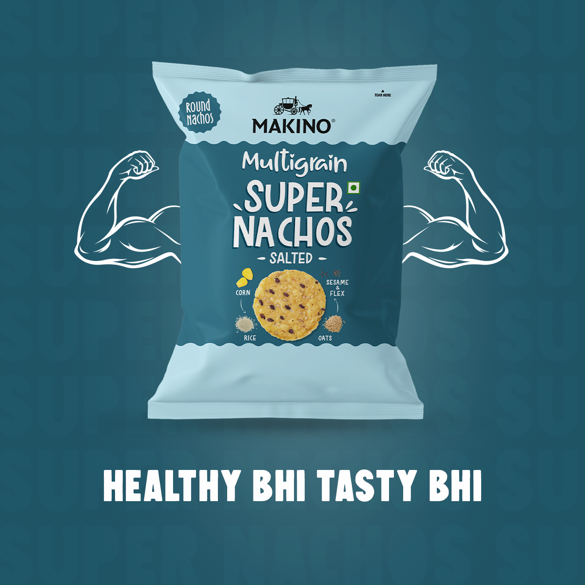 Makino Assorted Super Nachos (3 Multigrain Salted Super Nachos & 3 Mil ...