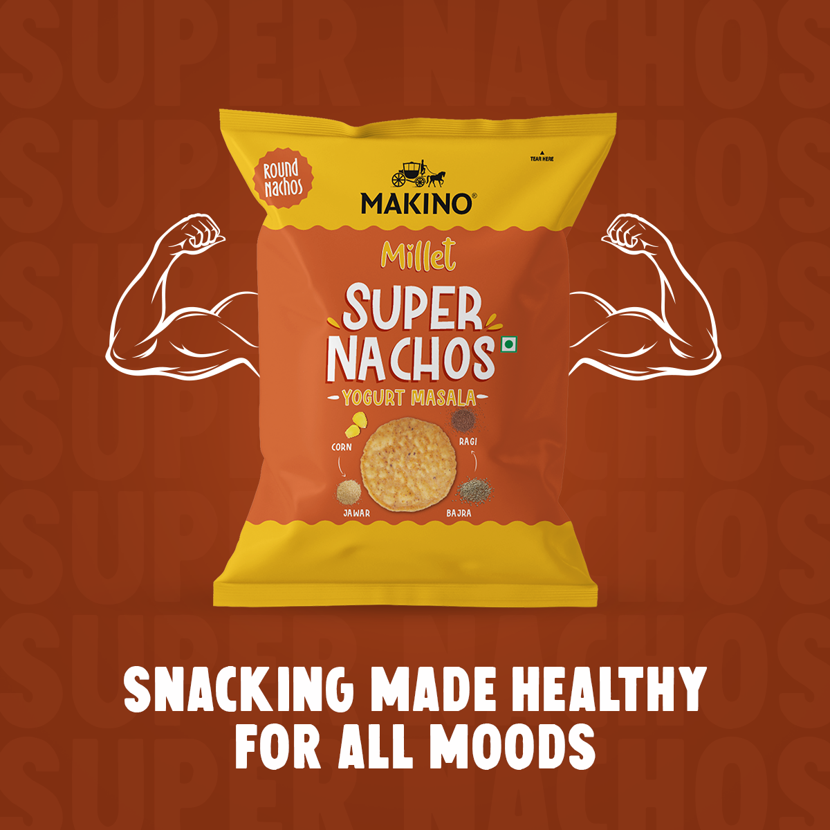 Makino Super Nachos Millets Yogurt Masala (60gm) (Pack of 6) – Makino E ...
