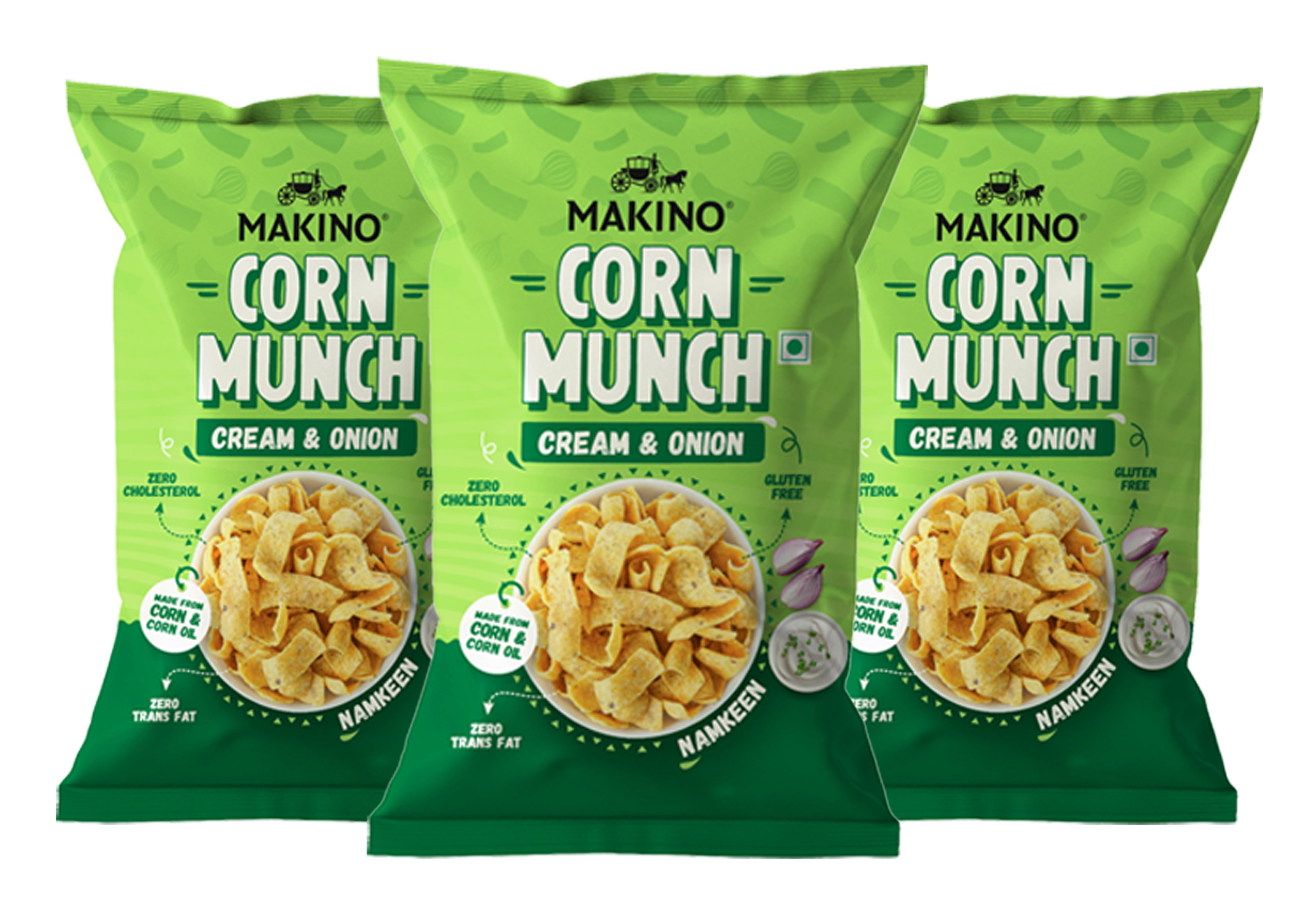 Makino Corn Munch (Cream & Onion)(Each 150 gm)(Pack of 3) – Makino E Store