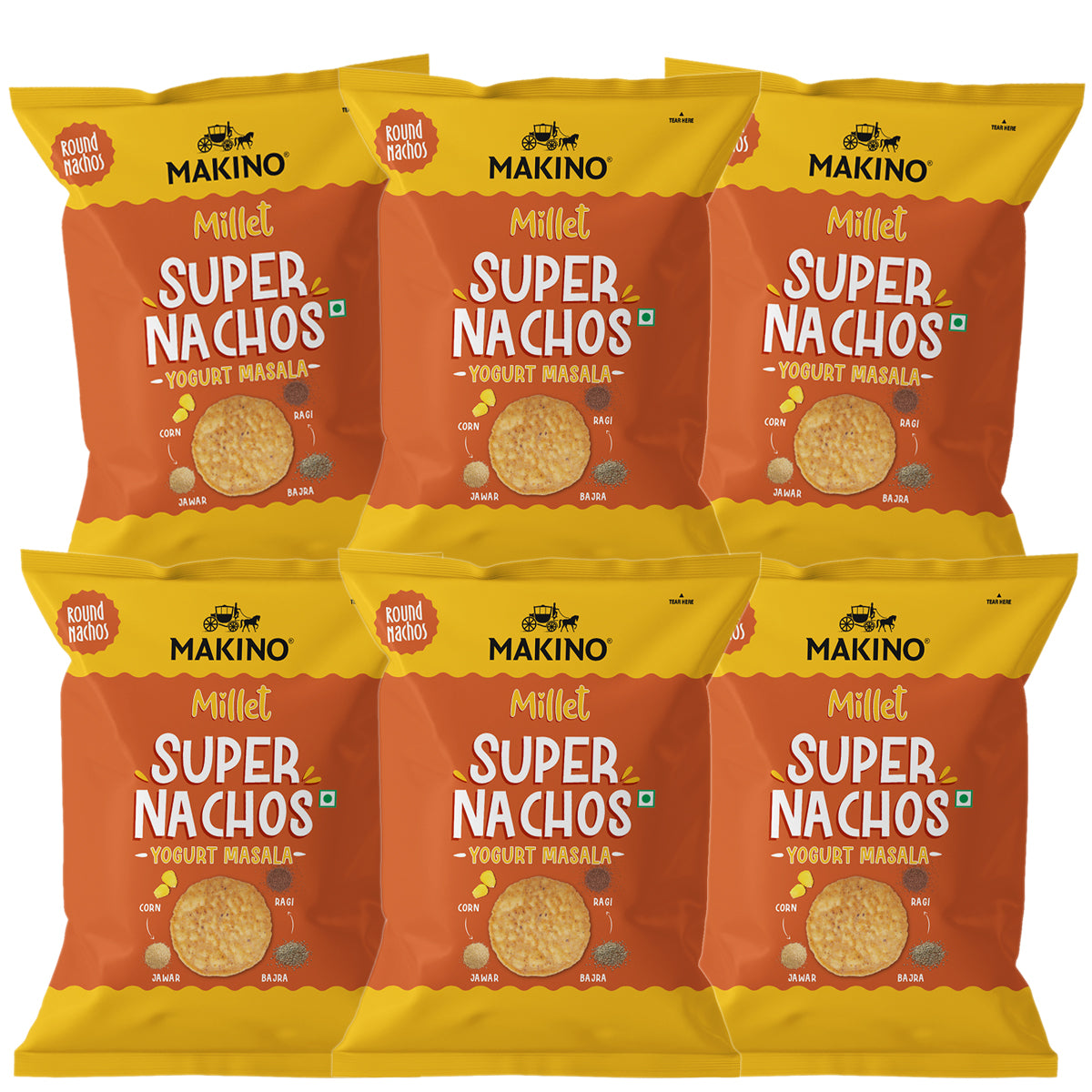 Makino Super Nachos Millets Yogurt Masala (60gm) (Pack of 6) – Makino E ...