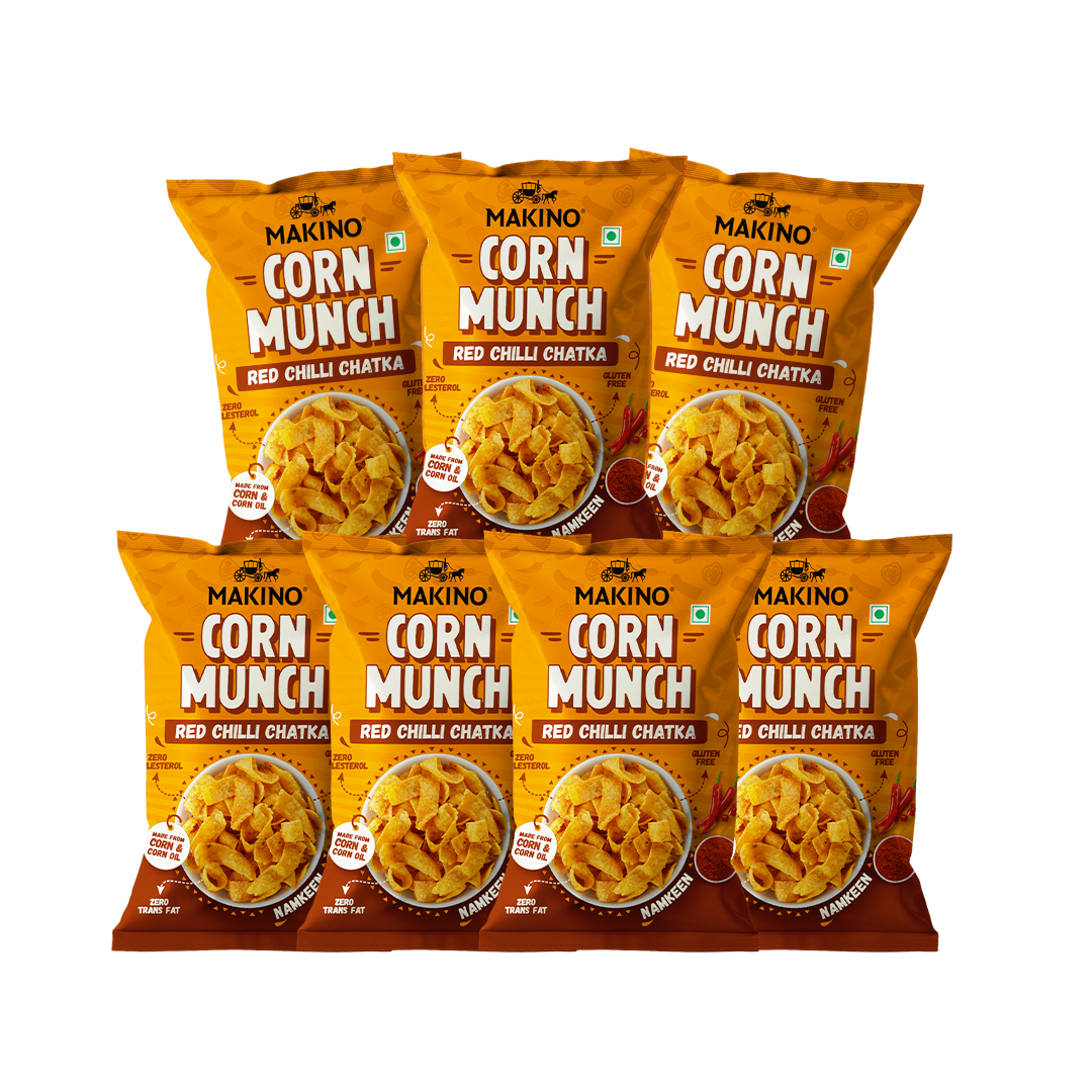 Makino Corn Munch (Red Chilli Chatka)(Each 150 gm)(Pack of 7) – Makino ...